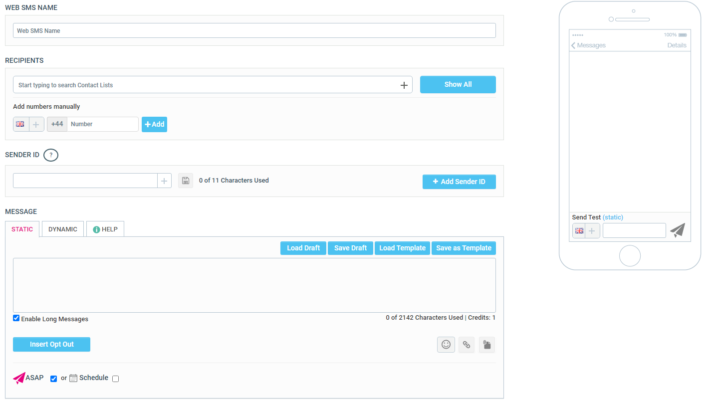 Web SMS Summary