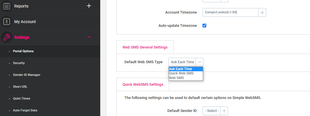 Web SMS Summary